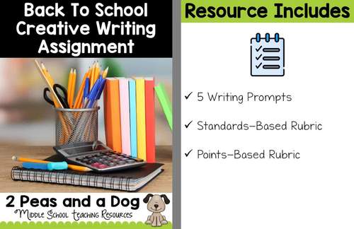 Back to School Creative Writing Assignment by 2peasandadog | TpT