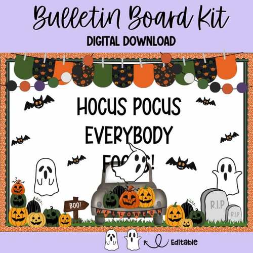 Halloween Bulletin Board Kit | Hocus Pocus Theme Door Decor | Spooky ...