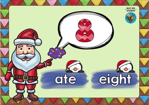 HOMOPHONE WORD TO PICTURE MATCH BOOM CARDS CHRISTMAS GAME COMMONLY ...