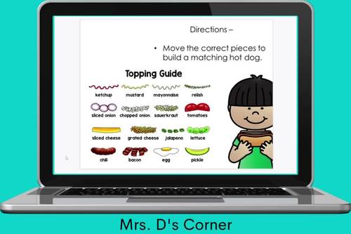 Build a Hot Dog Digital Activity | Distance Learning by Mrs Ds Corner