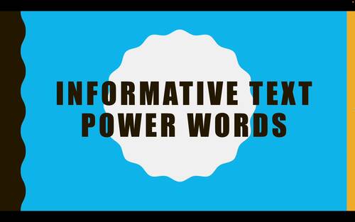 Informative Writing Power Words Year 6 - Weekly Vocabulary Exercises