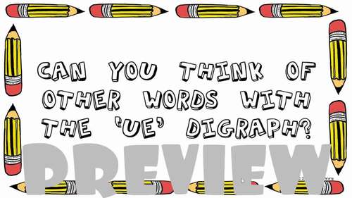 Vowel Digraph UE Worksheets, game and PPT Slides by Miss YCWang | TPT