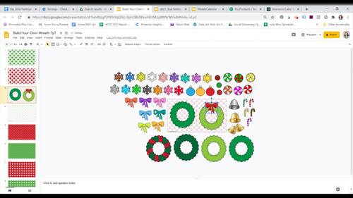 Christmas Google Slides Build Your Own Wreath Activities by HoJo