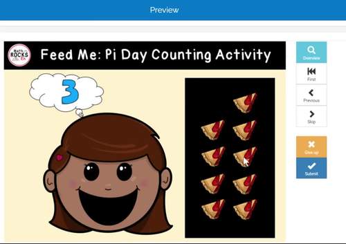 Kindergarten Pi Day Counting Feed Me Math Game March 14th Boom Cards™
