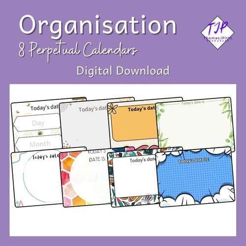 Printable Wall Calendar for Kids | Classroom Perpetual Calendar ...