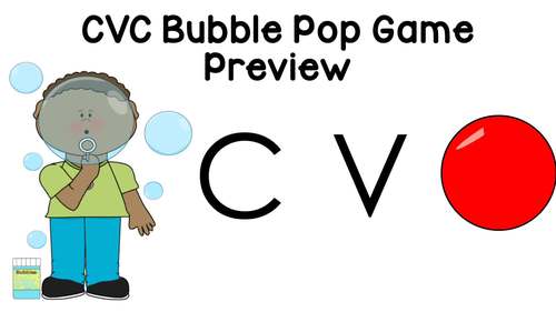 CVC Bubble Pop Game by Apple River Hideaway | TPT