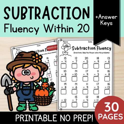 Spring Math: Addition Fluency Within 20 No Prep! | 1st & 2nd Grade