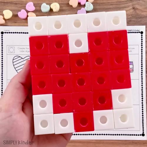 Valentines Day Math - Snap Block Centers by Simply Kinder | TPT