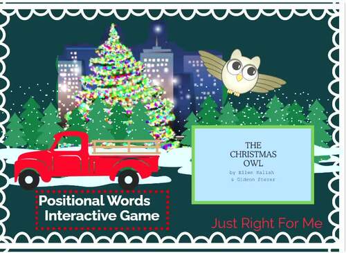 The Christmas Owl Positional Words Interactive Game by Just Right For Me