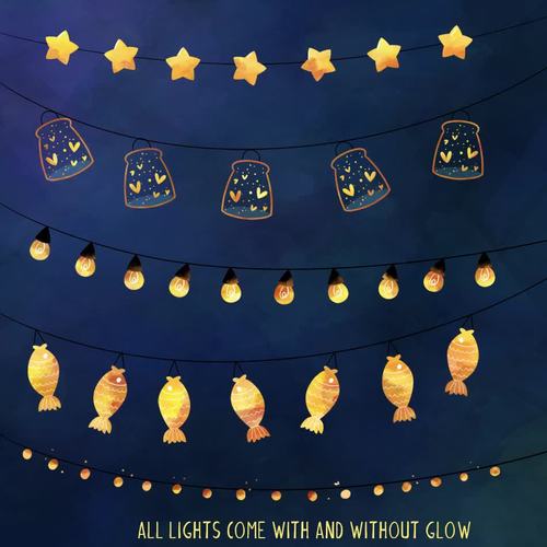 Watercolor String Lights Clipart by Digitalartsi | TPT