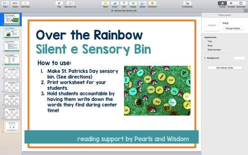 Over the Rainbow | St. Patricks Day | Sensory Bin | CVC -> CVCe words