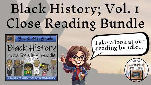 Black History Close Reading & Presentation Bundle | 3rd Grade & 4th Grade