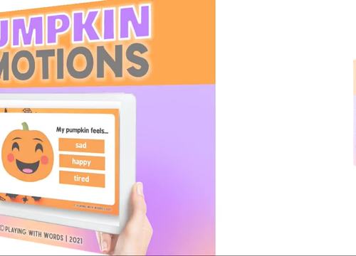 Pumpkin Emotions and Feelings BOOM CARDS™ by Playing with Words