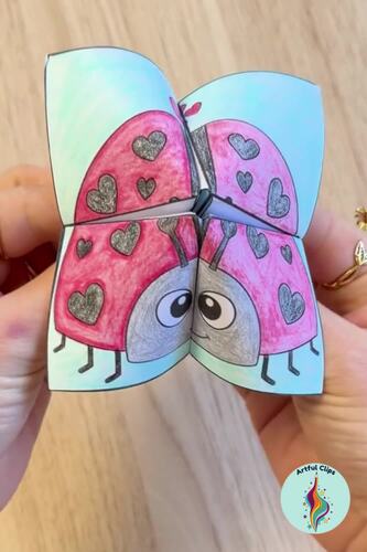 Valentine’s Day Cootie Catcher Templates Paper Origami Crafts ...