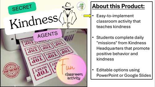 Secret Kindness Agents: Fun Classroom Activity to Spread Kindness