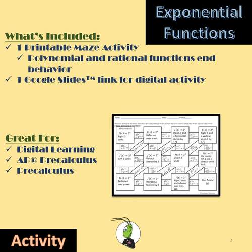 AP® Precalculus 2.4 Exponential Function Maze Activity | Digital and ...