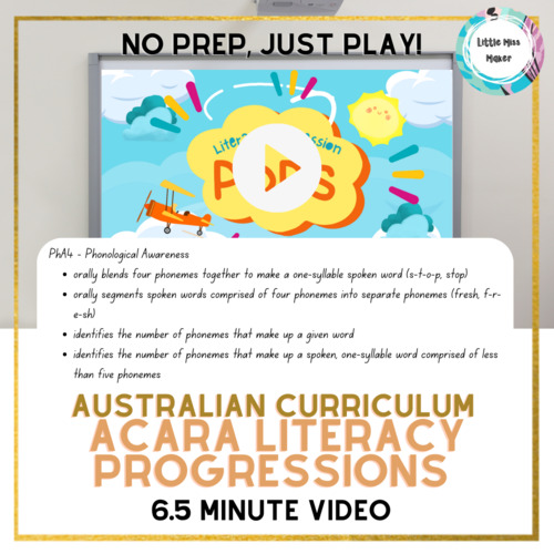 Literacy Progressions Video Australian Curriculum ACARA Phonological ...