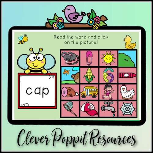 BOOM CARDS CVC Read and Find - Secret Spring Picture by Clever Poppit ...