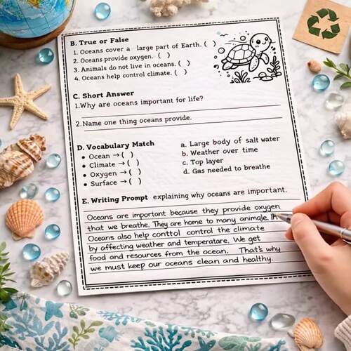 Ocean & Water Protection Reading Comprehension Worksheets, Earth Day ...