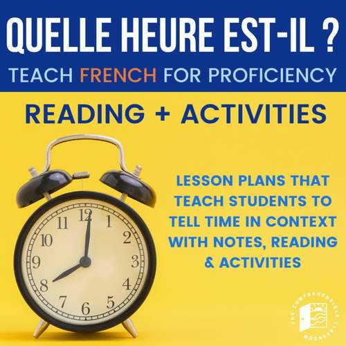 L'heure: Telling time in French notes and reading - Print & Paperless