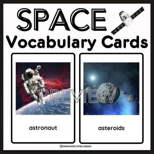 Space Vocabulary Picture Cards Flash Cards REAL Photos Preschool Pre-K