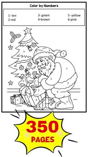 Christmas Math Color By Number Code for Kindergarten Educational ...