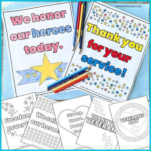 Veterans Day Coloring Pages | Bulletin Board Activities | Thank You ...