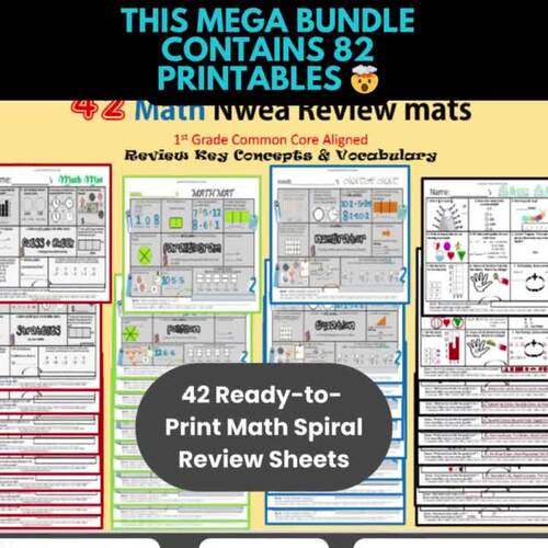 NWEA MAP Reading and Math Grade 1 Spiral Review Test Prep Bundle