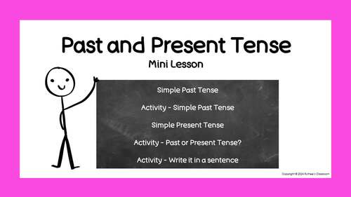 Past and Present Tense Mini Lesson - Google Slides, PPT, PDF | TPT