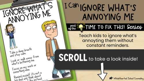 I Can Ignore What's Annoying Me Conflict Resolution & Self-Control SEL ...