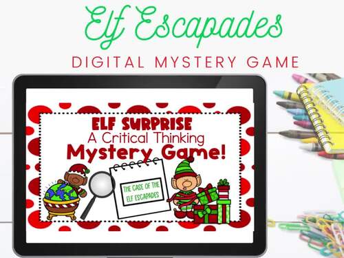Holiday Christmas Elf Escape Room Vocabulary Language ELA Break Out