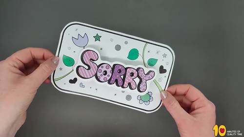 Saying Sorry Card - Friendship Craft by 10 Minutes of Quality Time