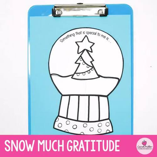 Gratitude Lesson and Craft | Winter Snow Globe Activity | TPT