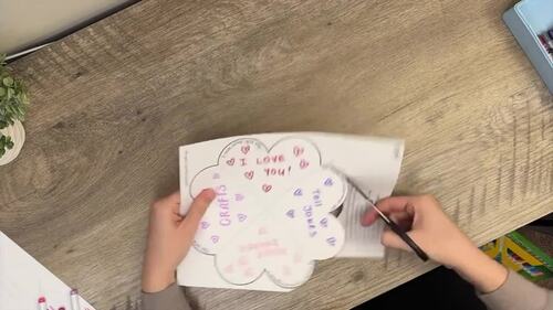 Valentine's Day Heart Card Craft, Reasons I Love You Coloring Activity