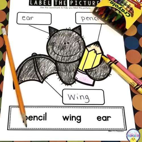 A FULL YEAR of Labeling Pictures with a Word Bank Writing Activity