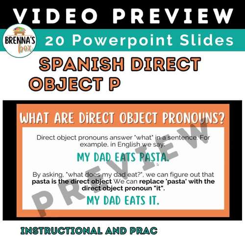 Direct Object Pronouns in Spanish PowerPoint Practice by Brenna's Box