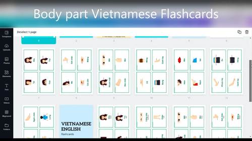 VIETNAMESE BODY PARTS FLASH CARD | body parts vietnamese flashcards ...