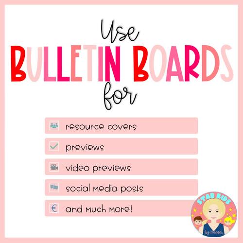 Red Bulletin Board Mock Ups | Photos | Clipart by Star Kids by Naomi