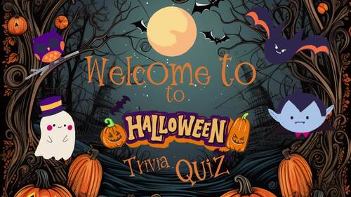 Halloween Trivia Quiz Powerpoint Packet Activity Worksheet for Grade 3-7