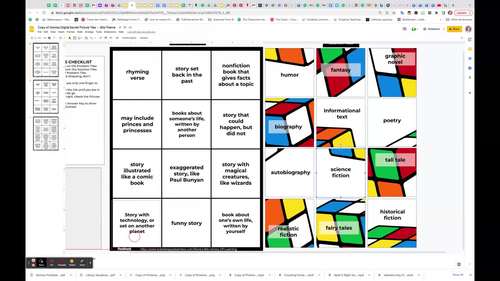 Literary Genres Secret Picture Tile Puzzles | Printable and Digital