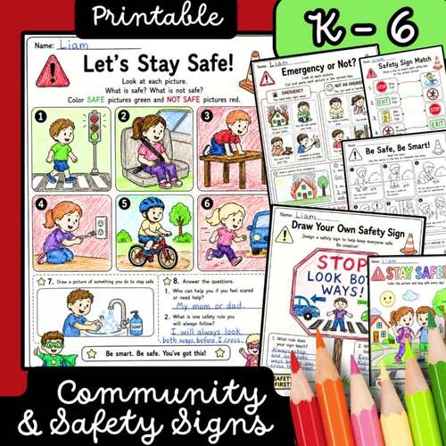 Community Safety Signs Community Safety Signs Worksheet Kindergarten ...