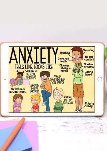 Anxiety Calm Down Journal & Lap Book Printable & Digital Distance Learning