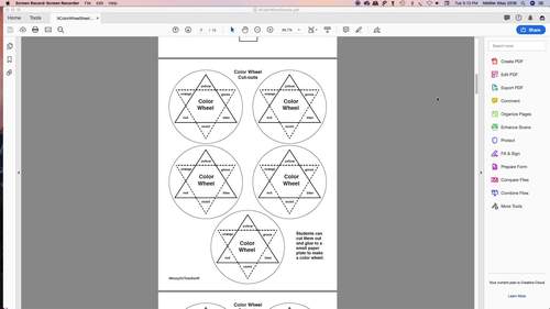 9 Pack of Color Wheel Worksheets for K-12th Grades by Messy Art Teacher