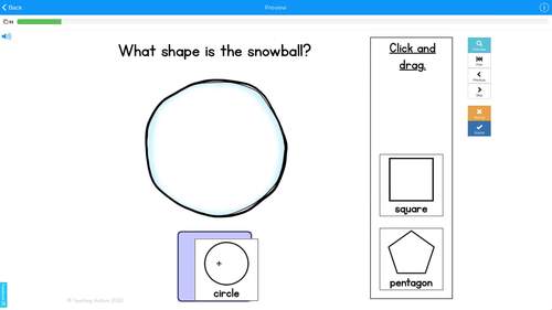 Snowball 2D Shape Matching | Winter Math Boom Cards by Teaching Autism