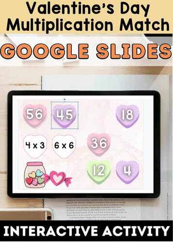 Multiplication Match! Valentine’s Day Drag-and-Drop Google Slides