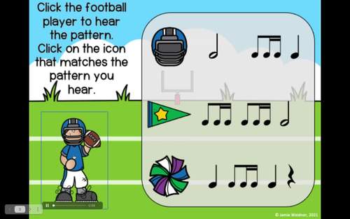 1 Eighth 2 Sixteenth Music Rhythm Game for Google Slides by Caffeinated J