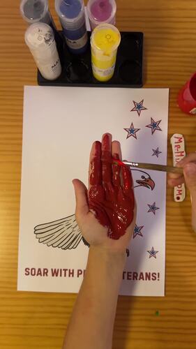 Veterans Day Memorial Handprint Craft – Patriotic Bald Eagle Art for Kids