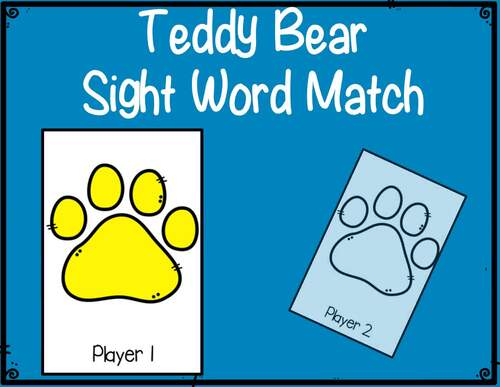 Teddy Bears Themed Sight Word Match Games by The Teaching Scene by Maureen
