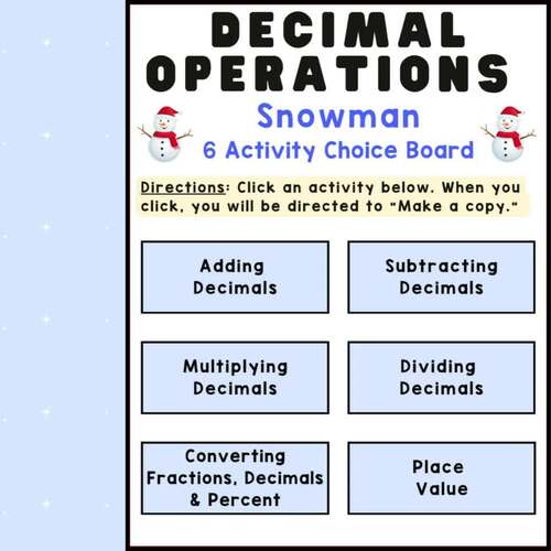 Add Subtract Divide Multiplying Decimals Christmas Mystery Winter ...