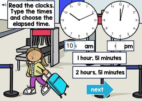 Elapsed Time Intervals Boom Cards Digital Math Escape Room Activity ...